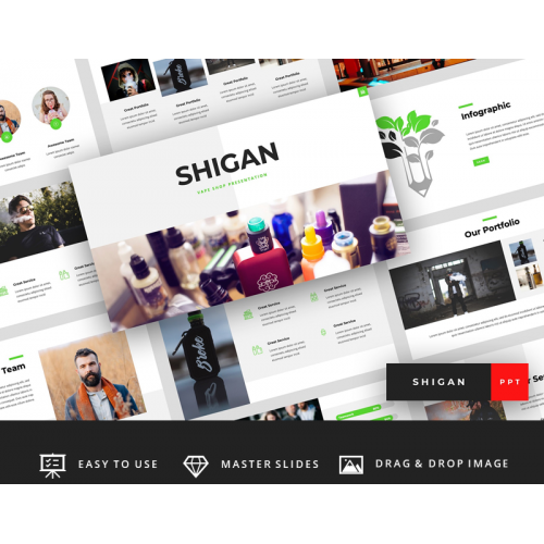 Shigan - Vape Shop Presentation PowerPoint template - Grandgiran.shop